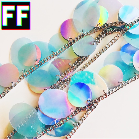 iHeartRaves | Tops | Aurora Holo Sequin Body Chain | Poshmark
